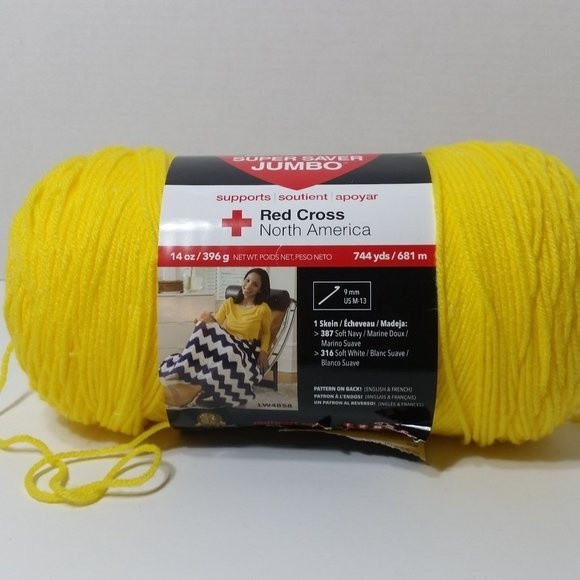 Office | Red Heart Jumbo Bright Yellow Yarn 14oz 744yds | Poshmark